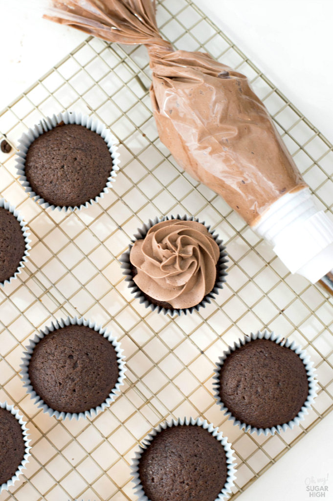 Chocolate Coffee Cupcakes with Mocha Frosting - Oh My! Sugar High