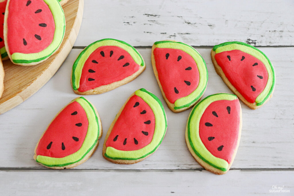 Watermelon Cookies with Royal Icing - Oh My! Sugar High